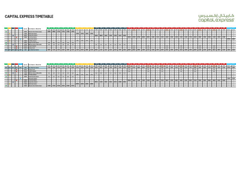 Capital Express Bus Timetable | PDF | United Arab Emirates
