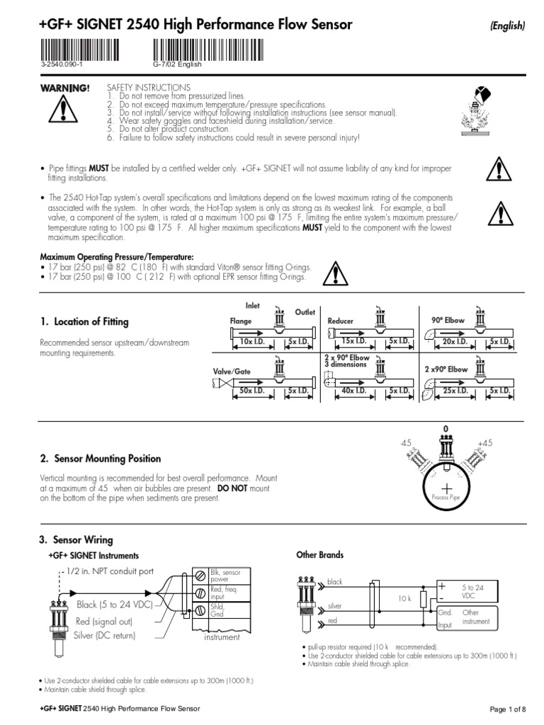2540 High Performance Flow Sensor | PDF | Pipe (Fluid Conveyance) | Nut ...