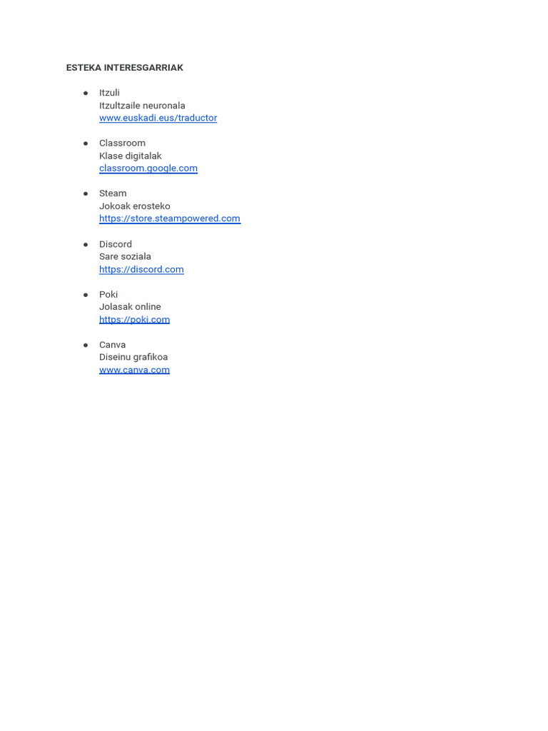 Esteka interesgarriak | PDF