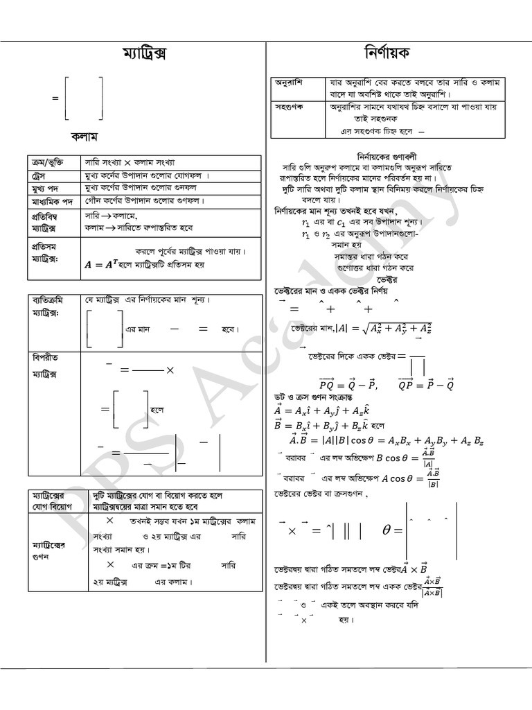 Math Formula Sheet for Students | PDF