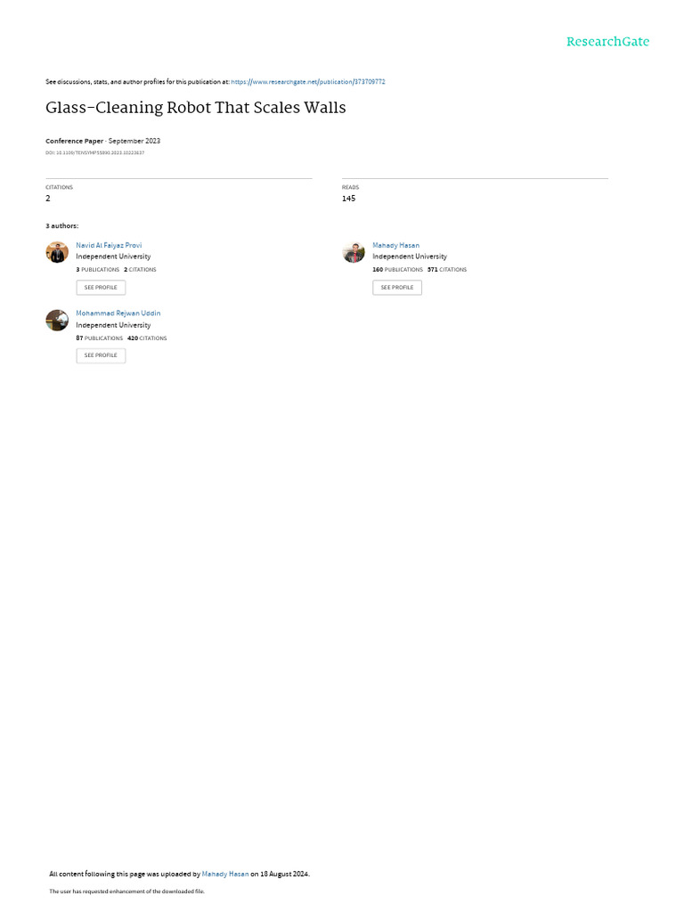 C2 P1 137 Glass-CleaningRobotThatScalesWalls | PDF | Electrical Engineering | Mechanical Engineering