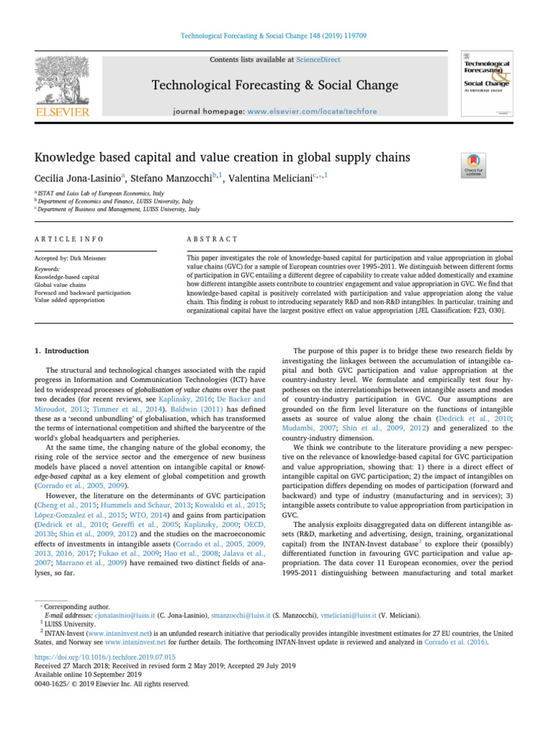 Knowledge Based Capital and Value Creation in Global Supply Chains ...