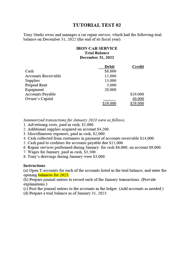 Tutorial Test 02 | PDF