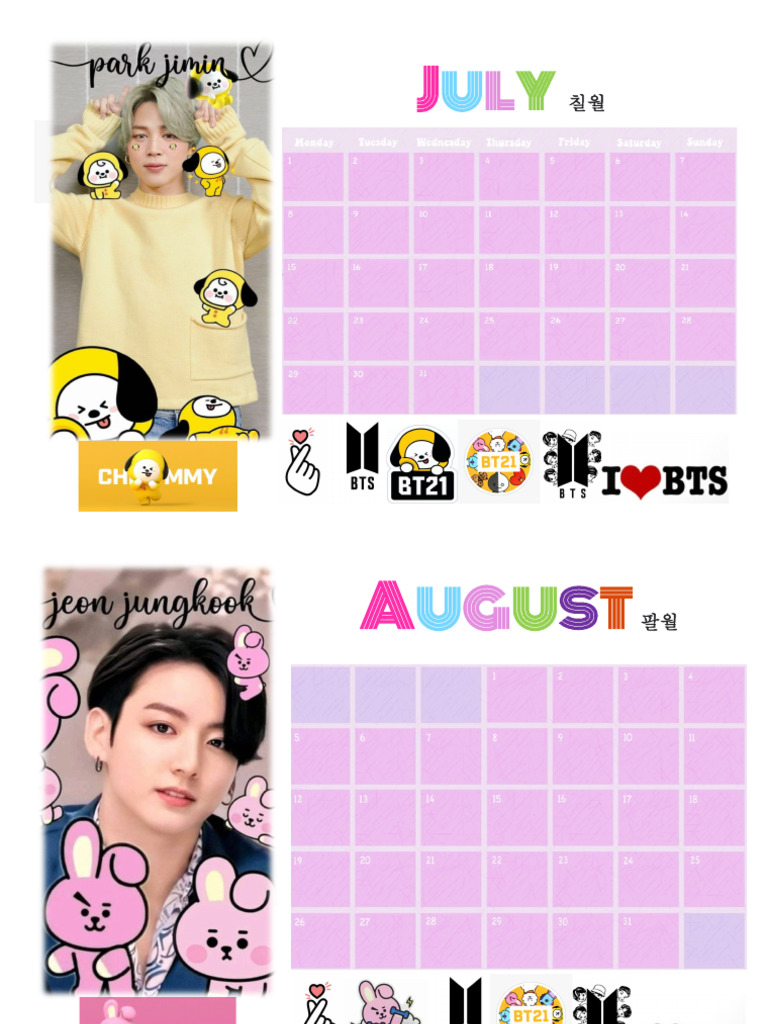 Calendario BTS | PDF