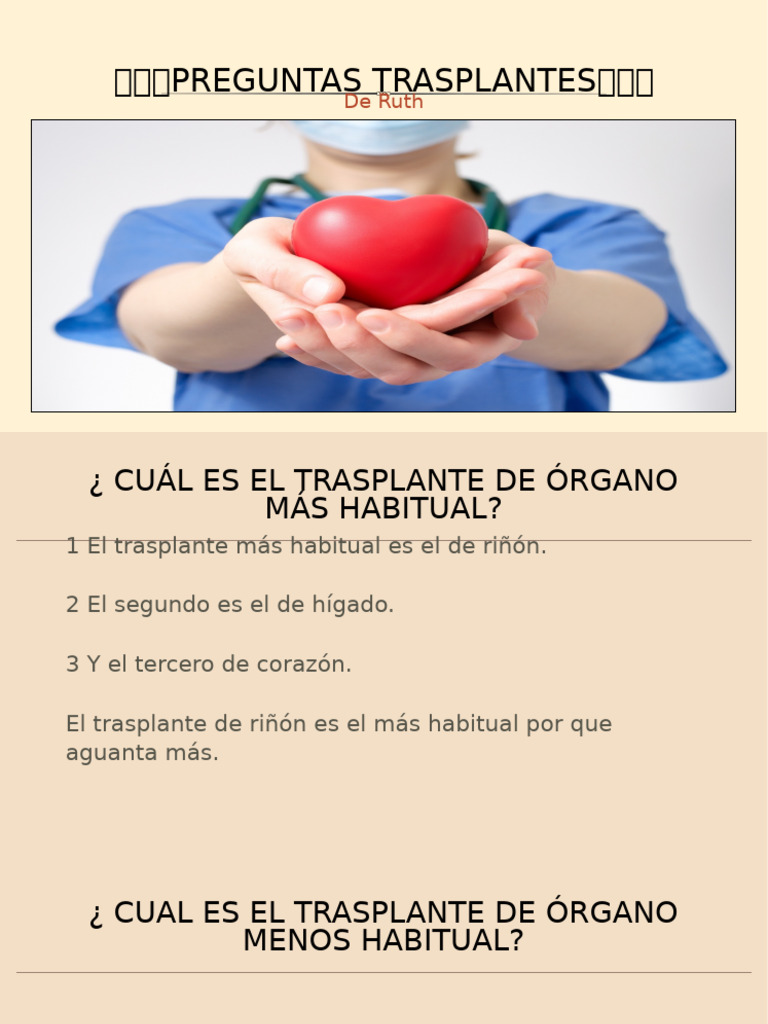 Guía de Trasplantes de Órganos: Datos Clave | PDF