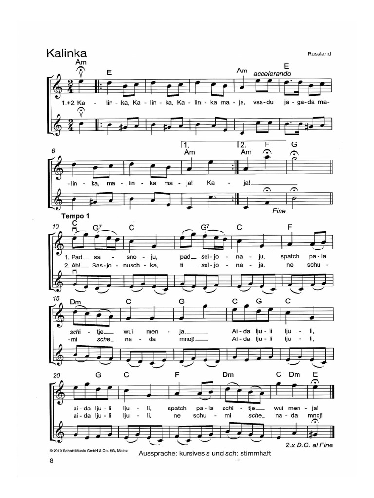 Folksongs Kalinka | PDF