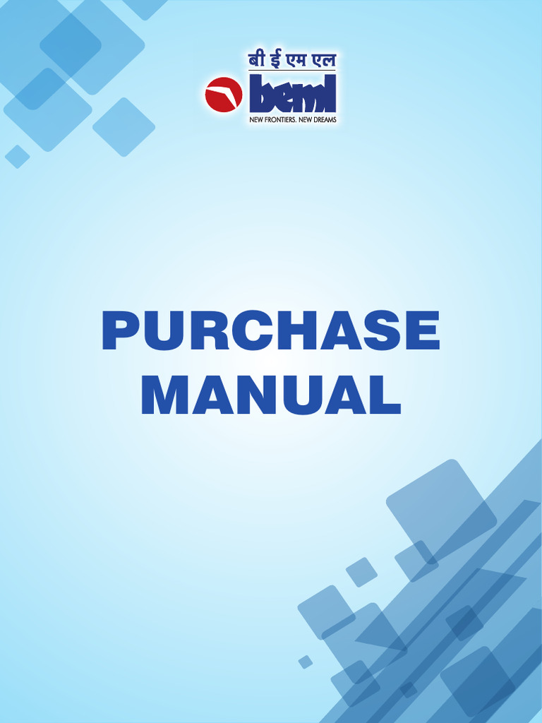 BEML Purchase Manual Overview | PDF | Auction | Procurement