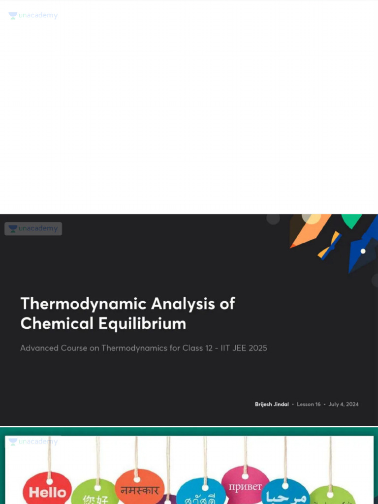 Thermodynamic Analysis of Chemical Equilibrium With Anno | PDF