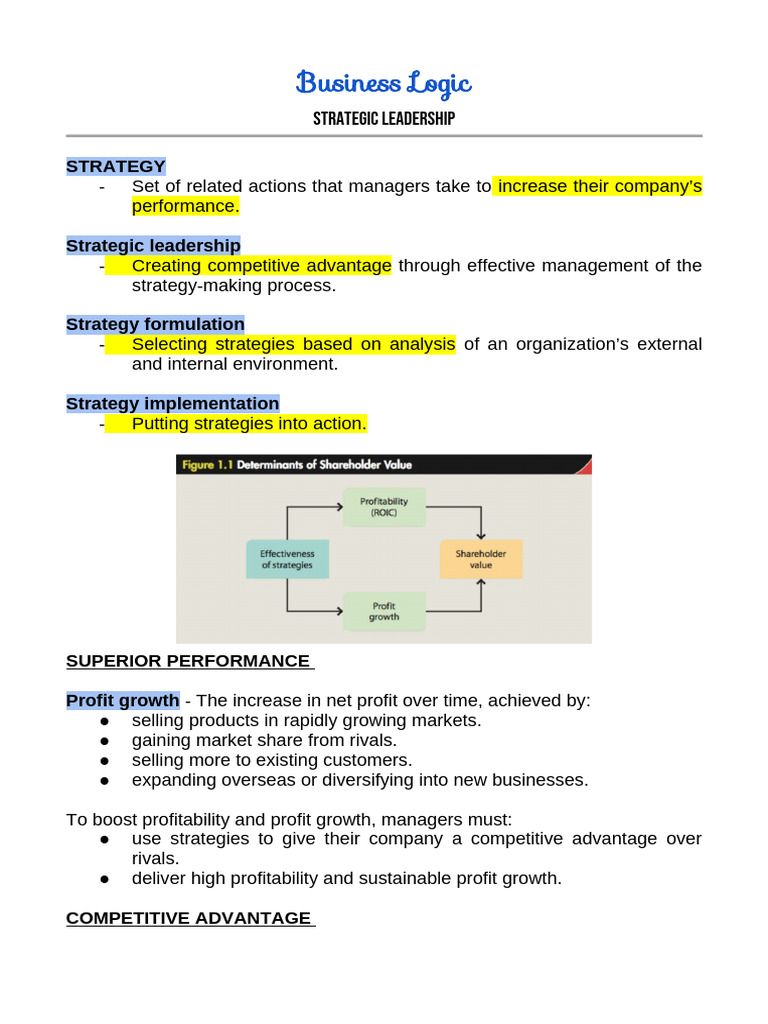 Business Logic - Strategic Management | PDF | Strategic Management ...
