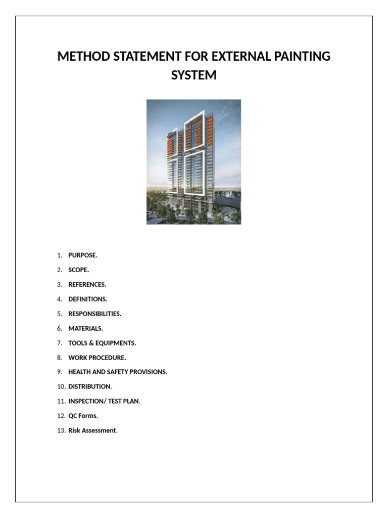 Method of Statement OF External Paint | PDF