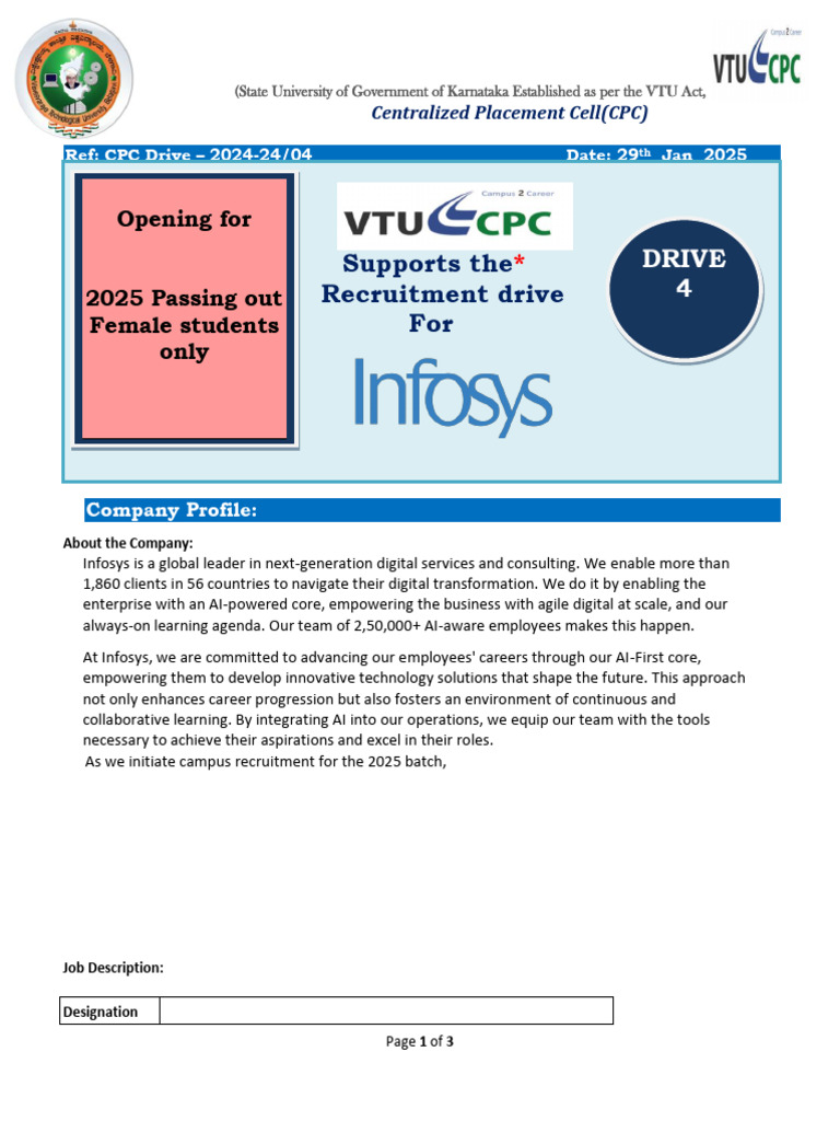 Drive 4 For Infosys Final | PDF | Business