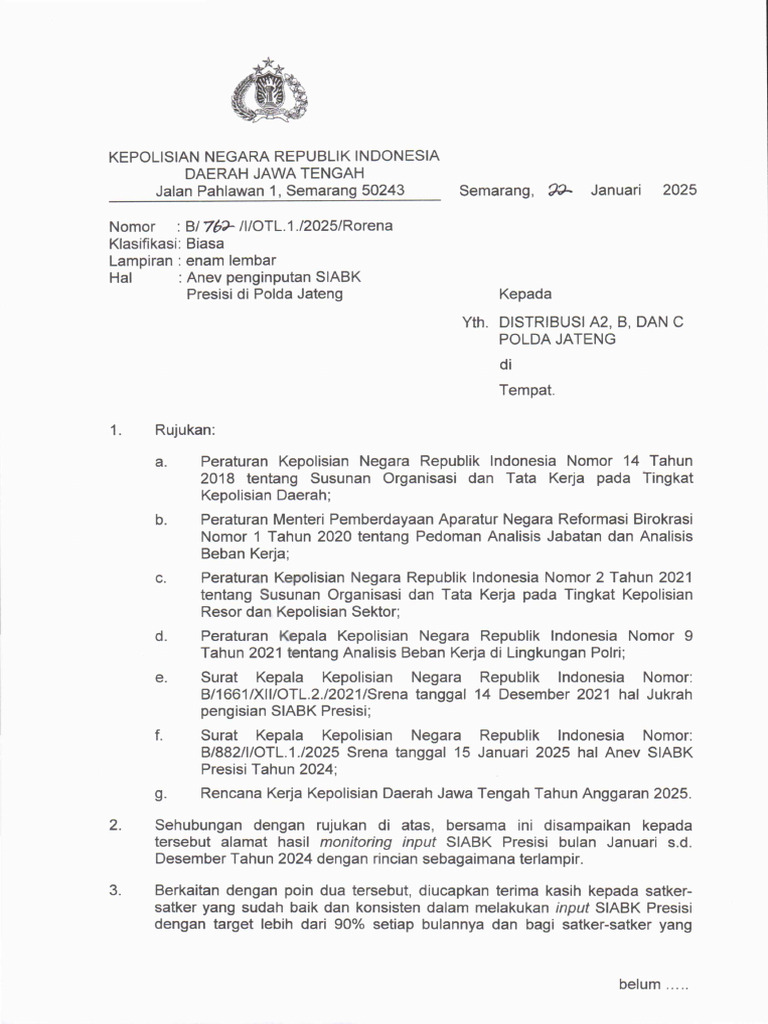 Surat.762.anev Pengisian Siabk 2024 | PDF
