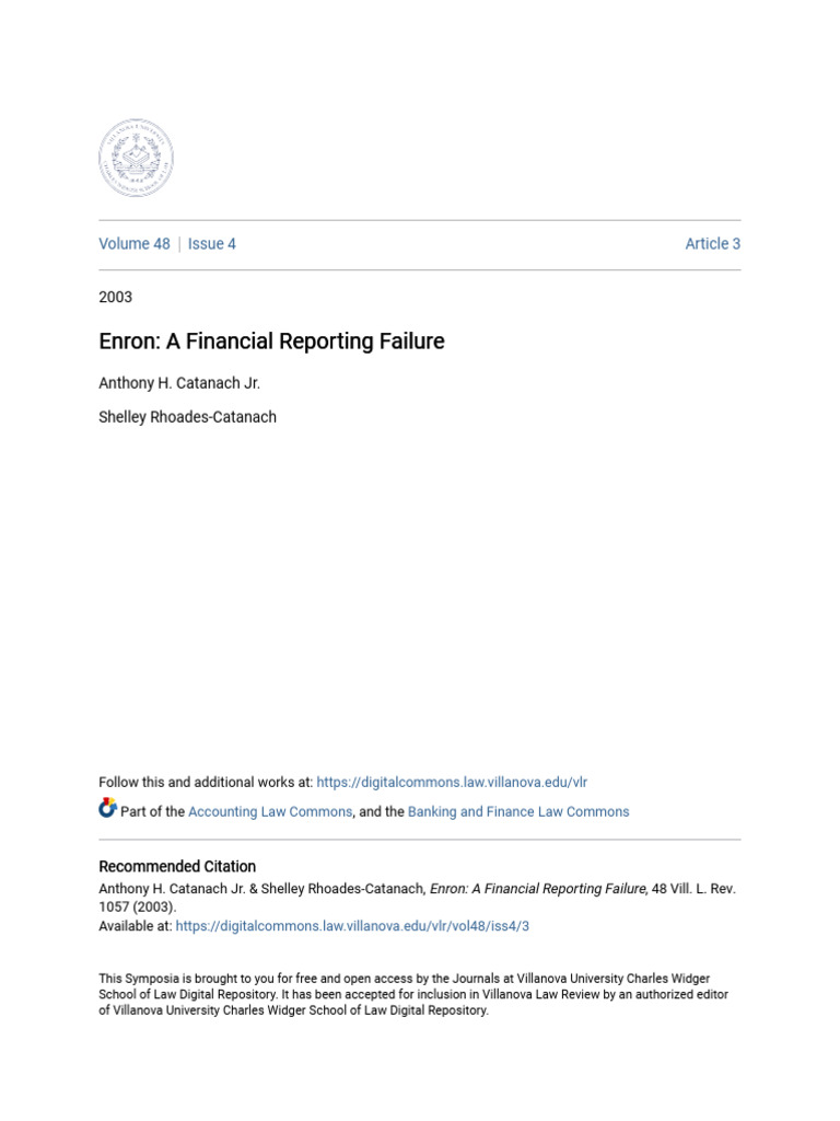Enron's Financial Reporting Failure | PDF | Equity (Finance) | Corporations