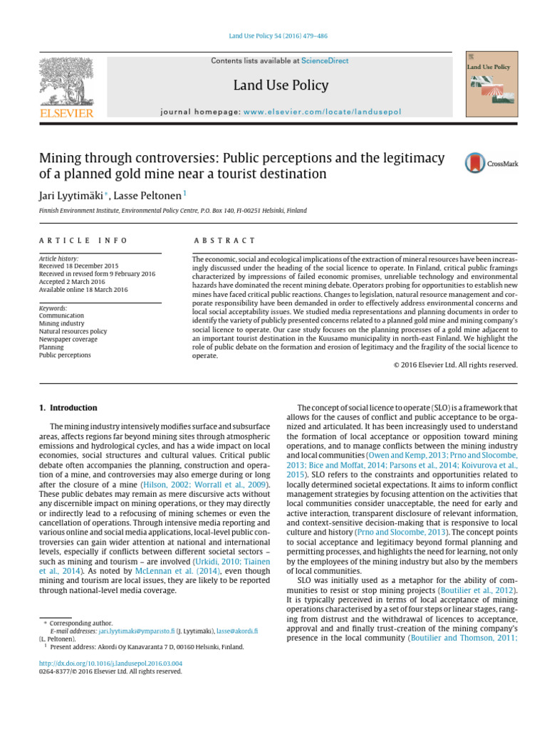 Public Perceptions of Gold Mining Legitimacy | PDF | Environmental ...