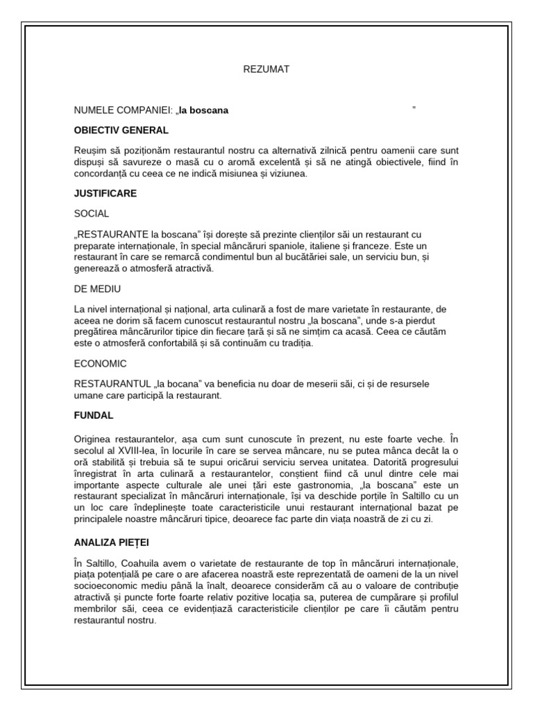 Rezumat Executiv La Boscana | PDF