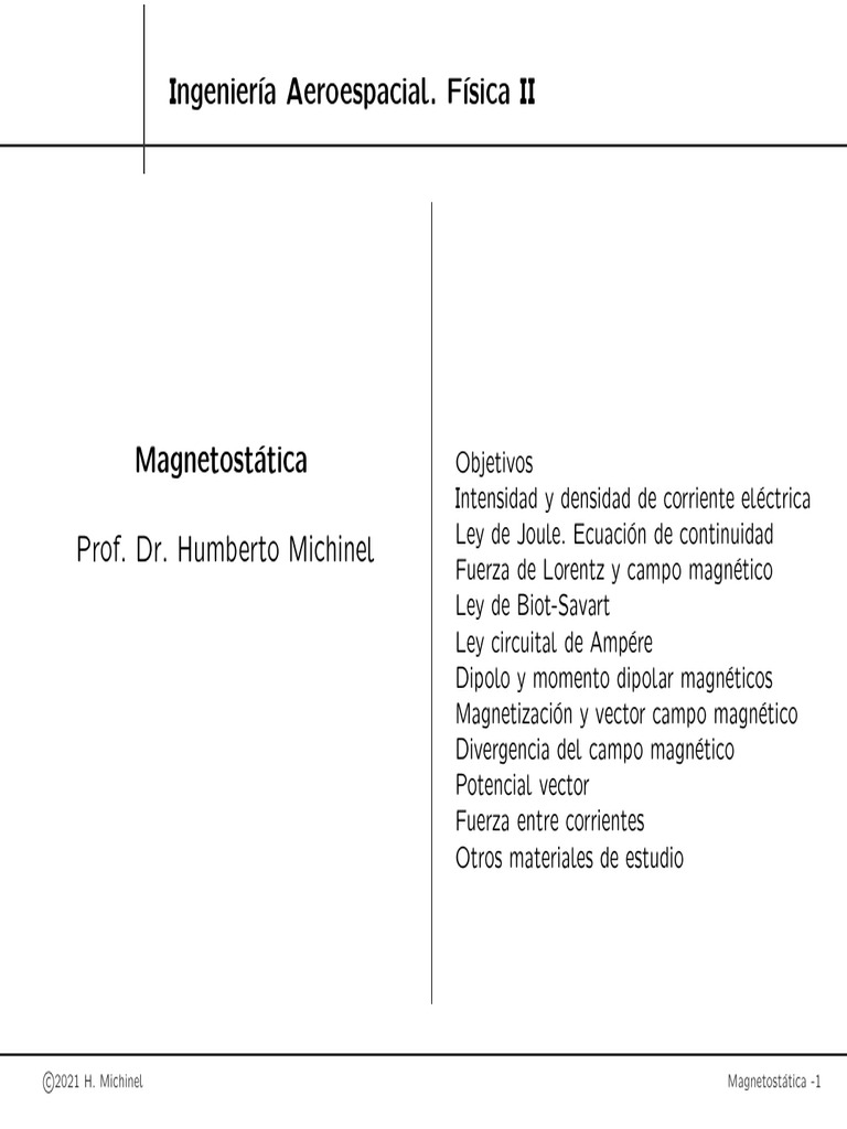 Magnetostatica | PDF | Corriente eléctrica | Metrología