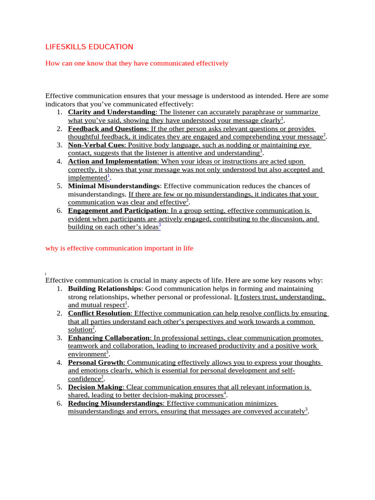 Effective Communication Skills Guide | PDF | Communication | Nonverbal ...