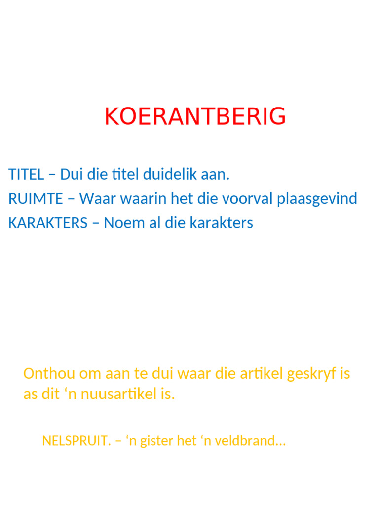 Koerantberig | PDF