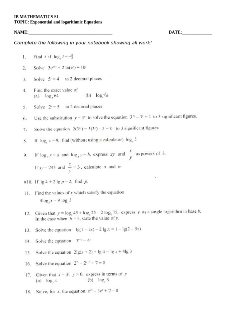 exponential_and_logs_cumulative_worksheet_level_12 | PDF