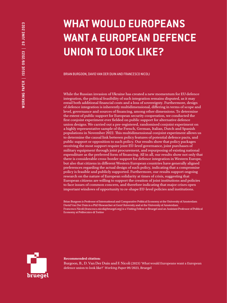 What Would Europeans Want A European Defence Union To Look Like | PDF ...