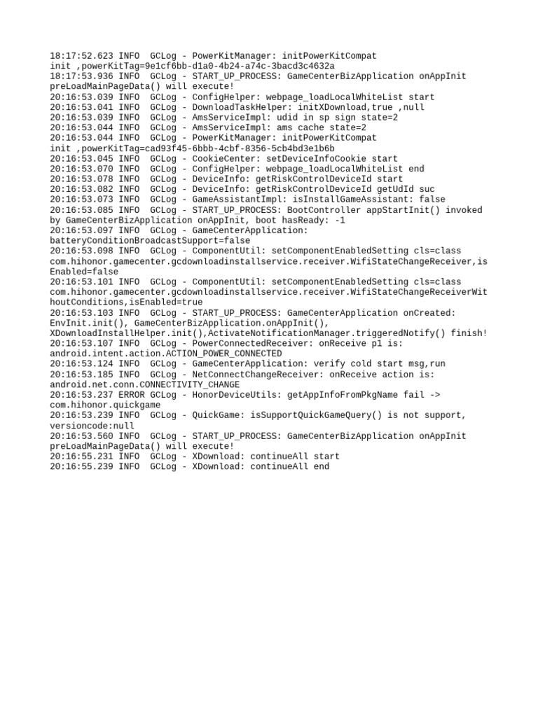 GameCenter Startup Log Analysis | PDF