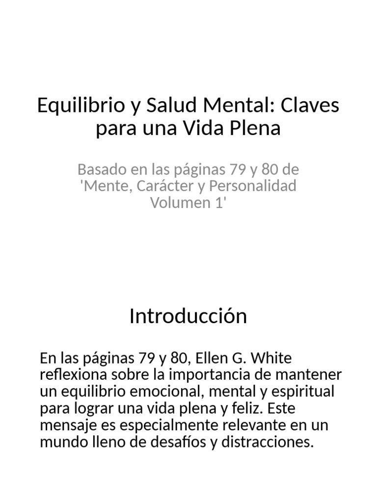 Exposici%C3%B3n Equilibrio Salud Mental | PDF