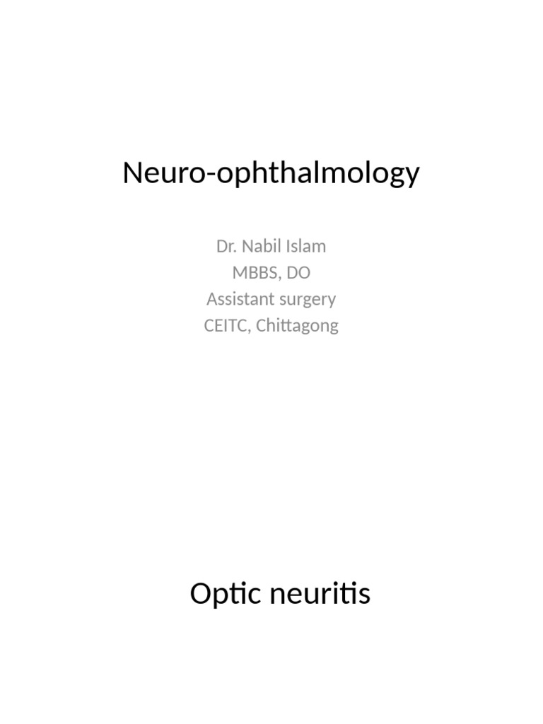 Neuro Ophthalmology | PDF | Visual System | Nervous System