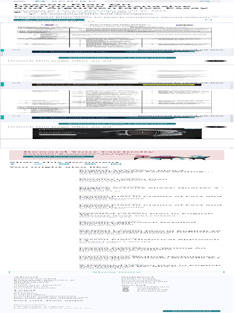 Lesson Plan On Informative Persuasive and Argumentative Essay PDF ...