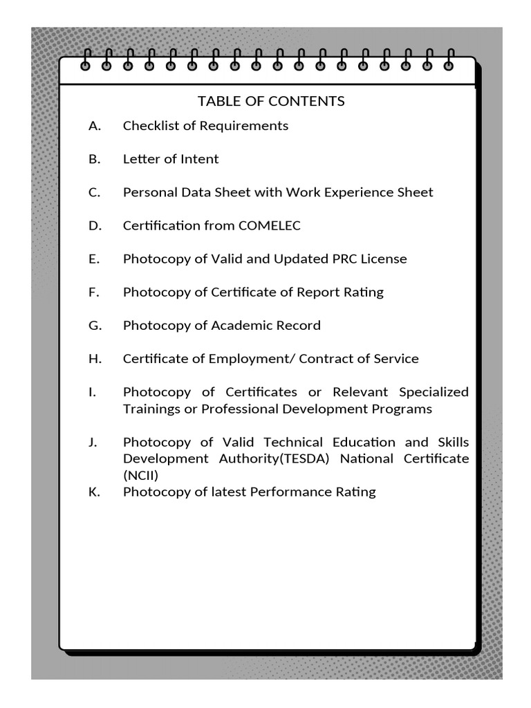 Application Document Checklist | PDF