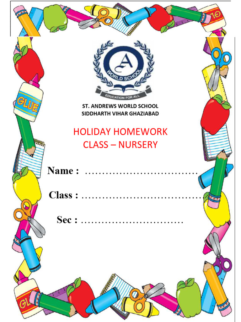 Nursery Class Holiday Homework Guide | PDF
