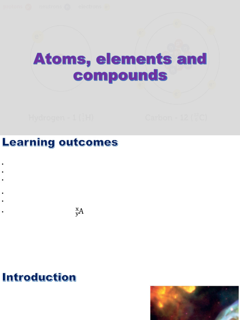 Atoms,elements and compounds | PDF | Atomic Nucleus | Atoms
