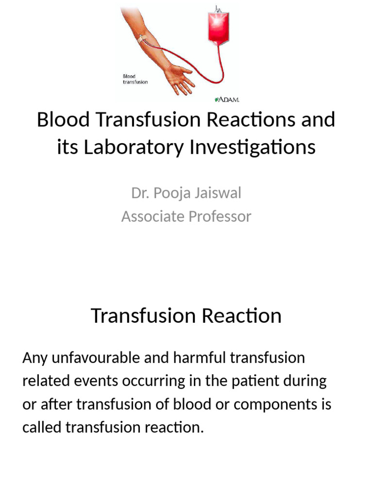 Blood Transfusion Reactions Guide | PDF | Blood Transfusion | Medical ...