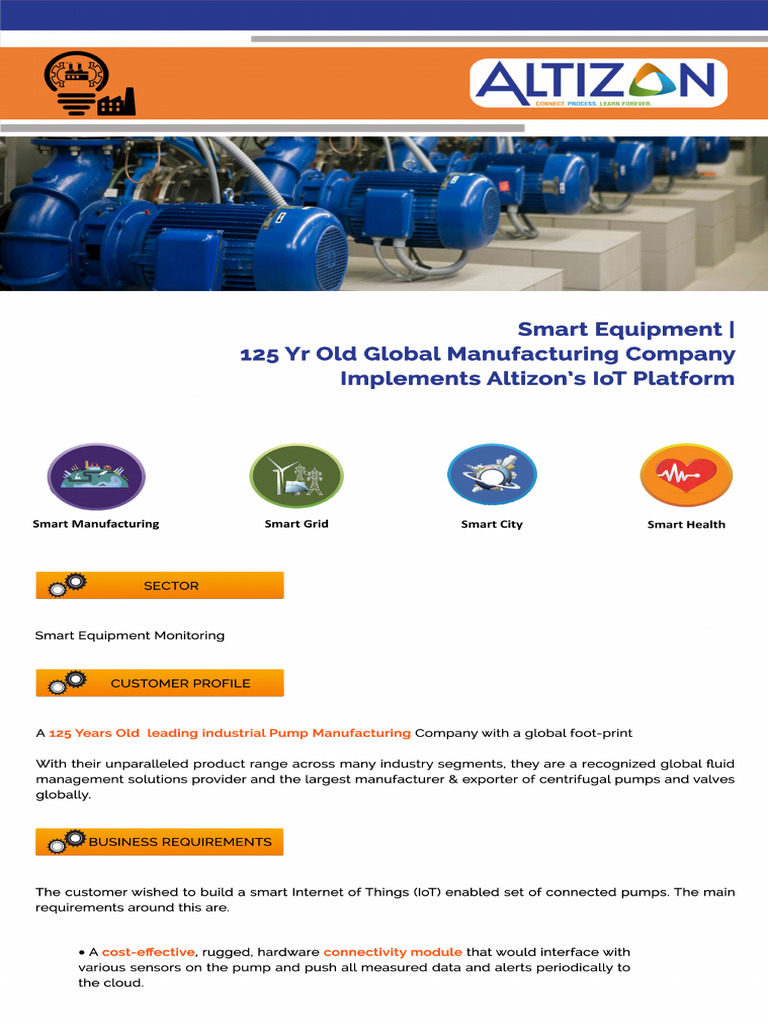 Pump - Smart Equipment Remote Condition Monitoring Case Study | PDF