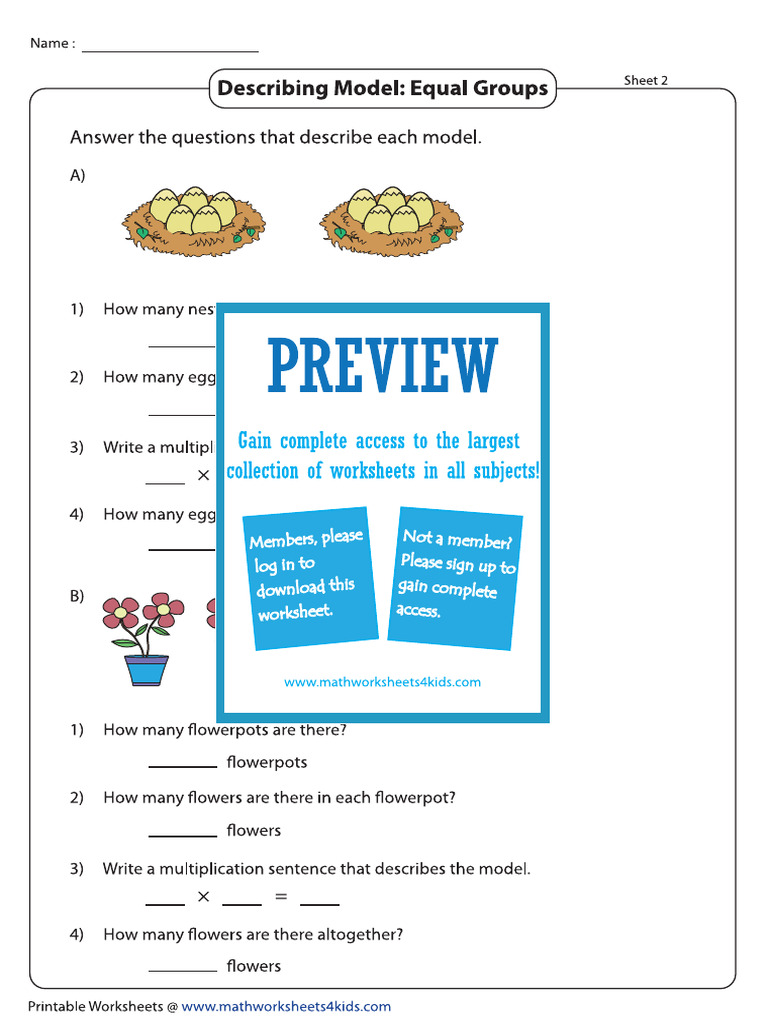 Equal Groups Describe 2 2 | PDF