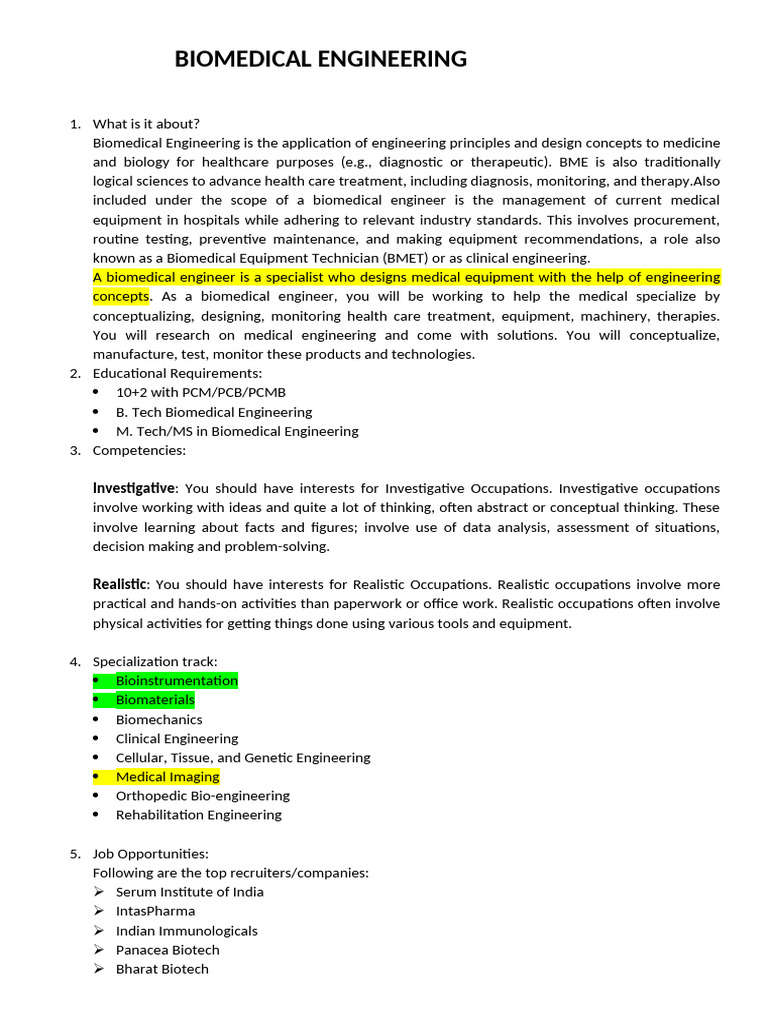 OPS Biomedical Engineering | PDF | Biomedical Engineering | Engineering
