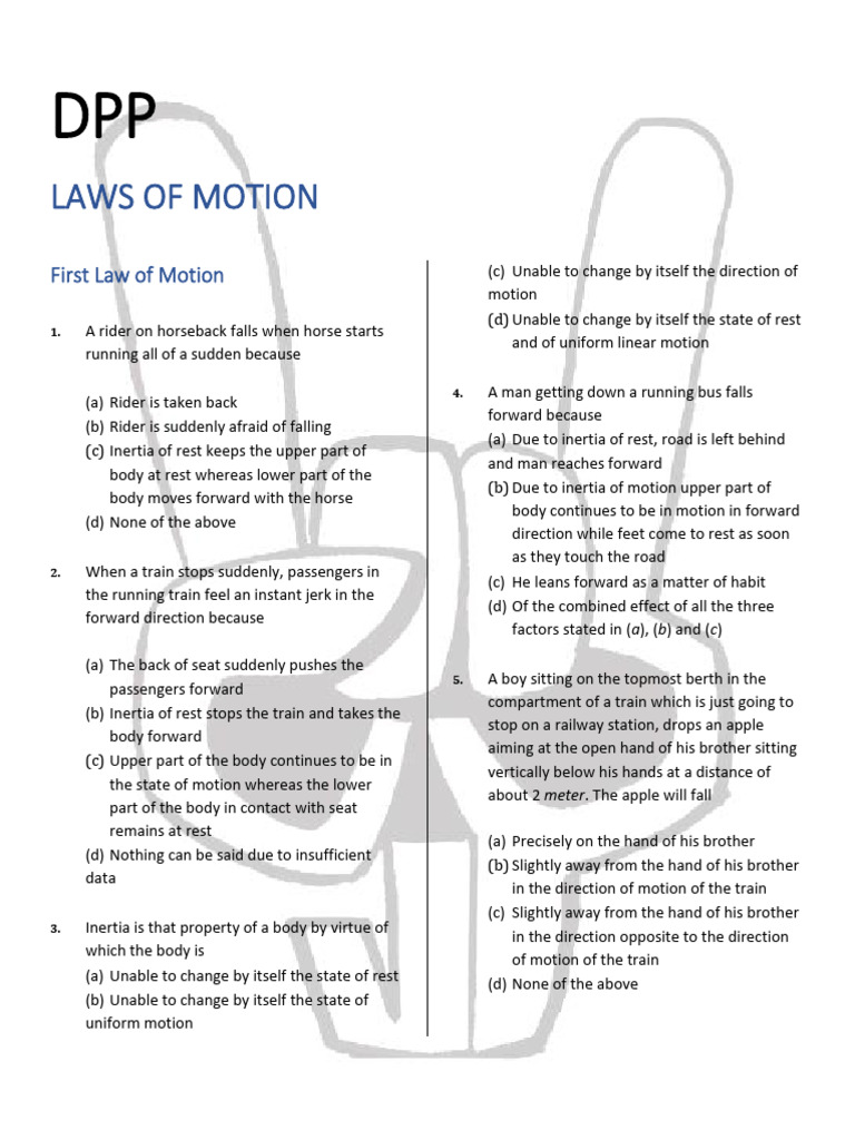 Newton's Laws of Motion DPP | PDF | Force | Momentum