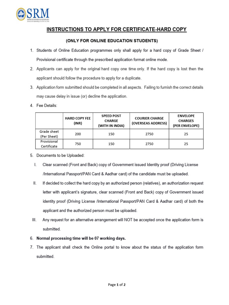 Instructions To Apply For Certificate | PDF | Authentication ...