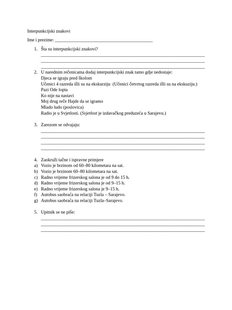 Interpunkcijski Znakovi | PDF