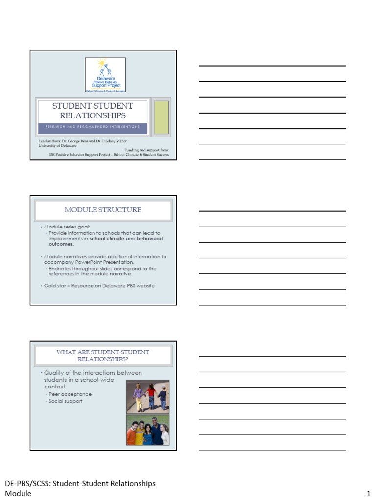 Student Student Relationships Handout Version | PDF | Classroom ...