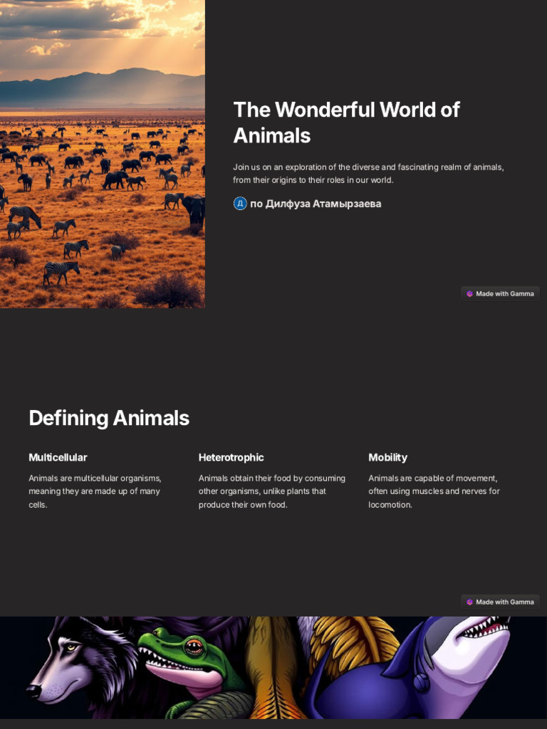 The Wonderful World of Animals | PDF | Habitat | Conservation Biology