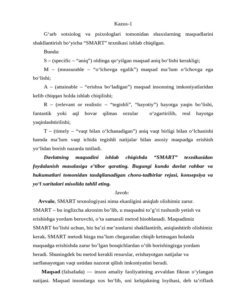 Kazus-1 Savriddinov Doniyor | PDF