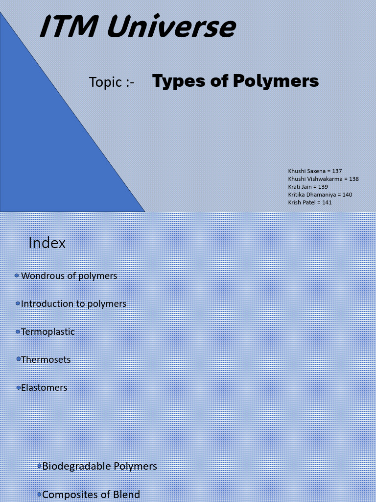 Types and Applications of Polymers | PDF | Thermoplastic | Polymers