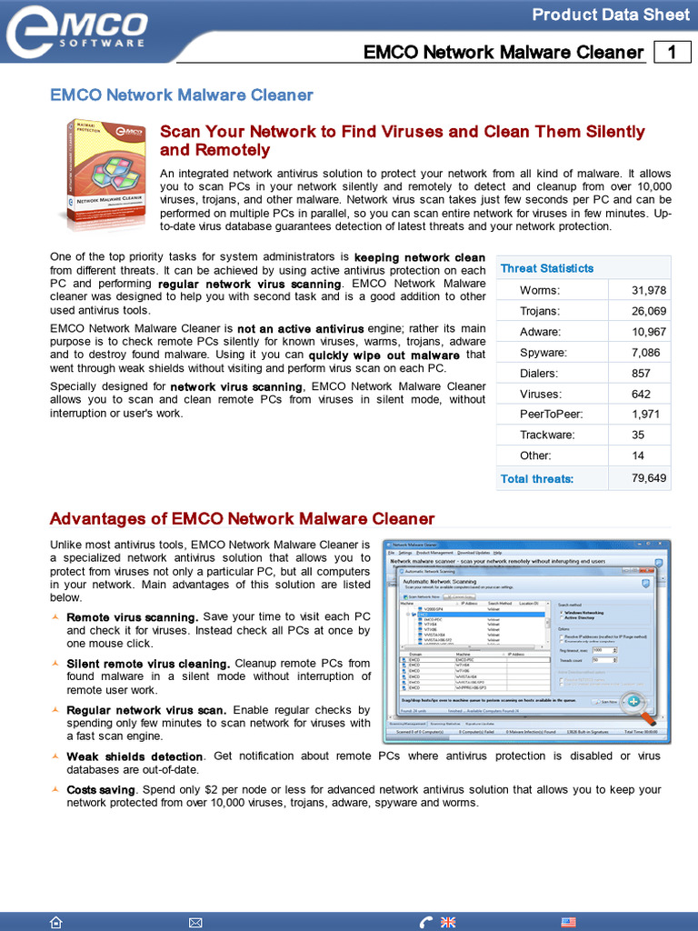EMCO Network Malware Cleaner Overview | PDF | Computer Virus | Malware
