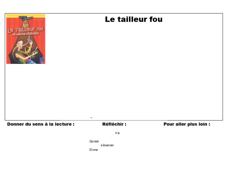Saynète comique : Le tailleur fou | PDF