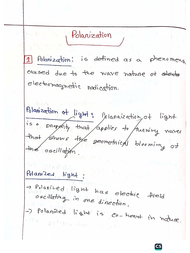 Polarization Full Note | PDF