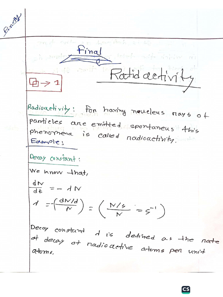 Radioactivity full note | PDF