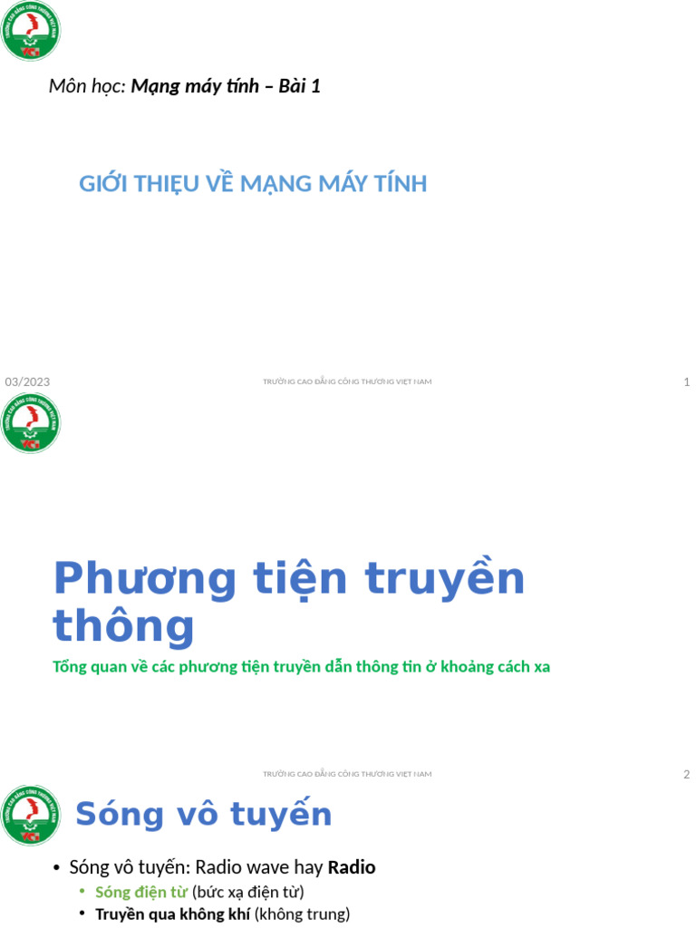 B1 - Gioi Thieu Mang May Tinh | PDF