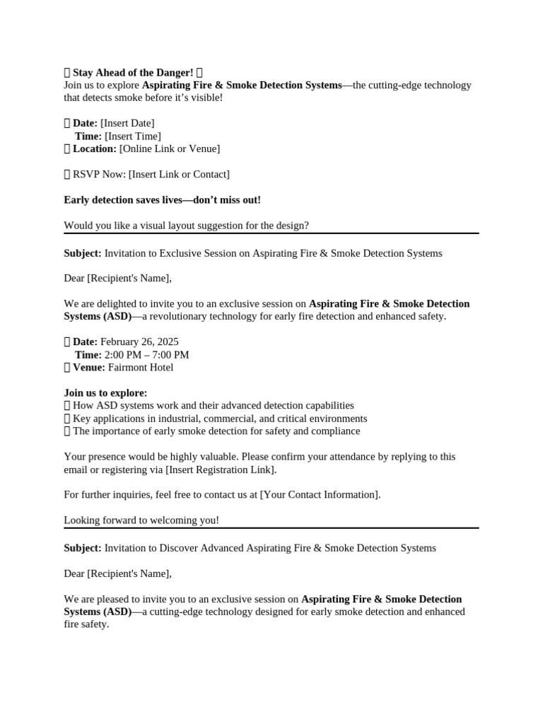 Aspirating System Invitation | PDF