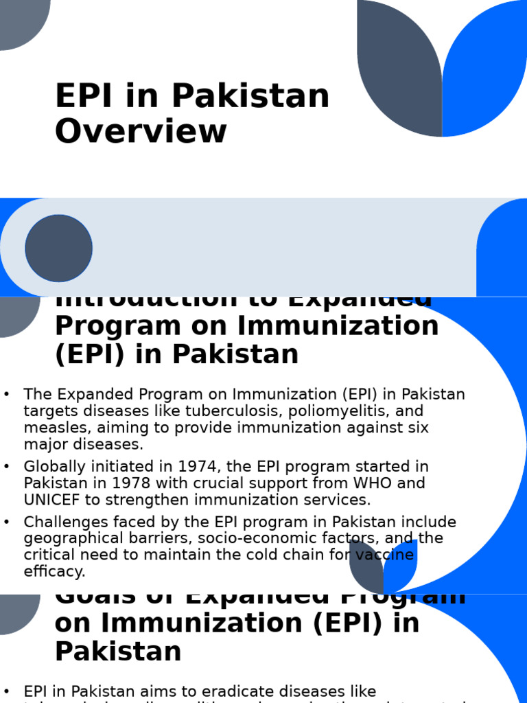 EPI Pakistan: Immunization Success | PDF | Vaccination | Public Health