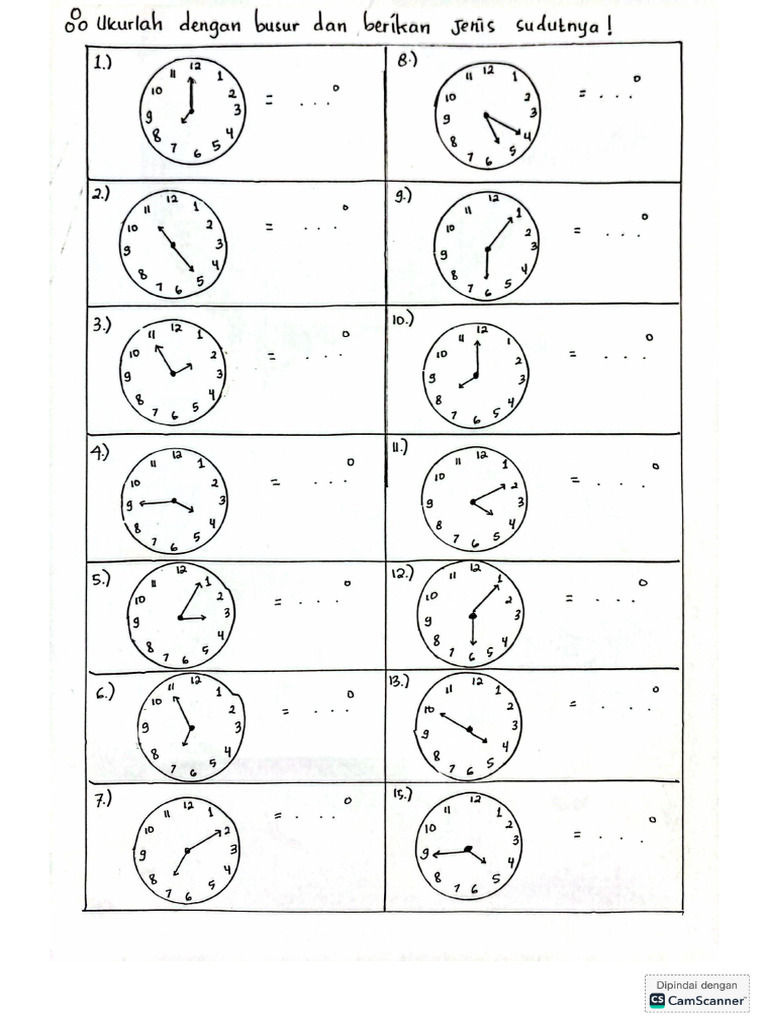 Soal Mengukur Sudut Jam Dinding Kelas 5 | PDF